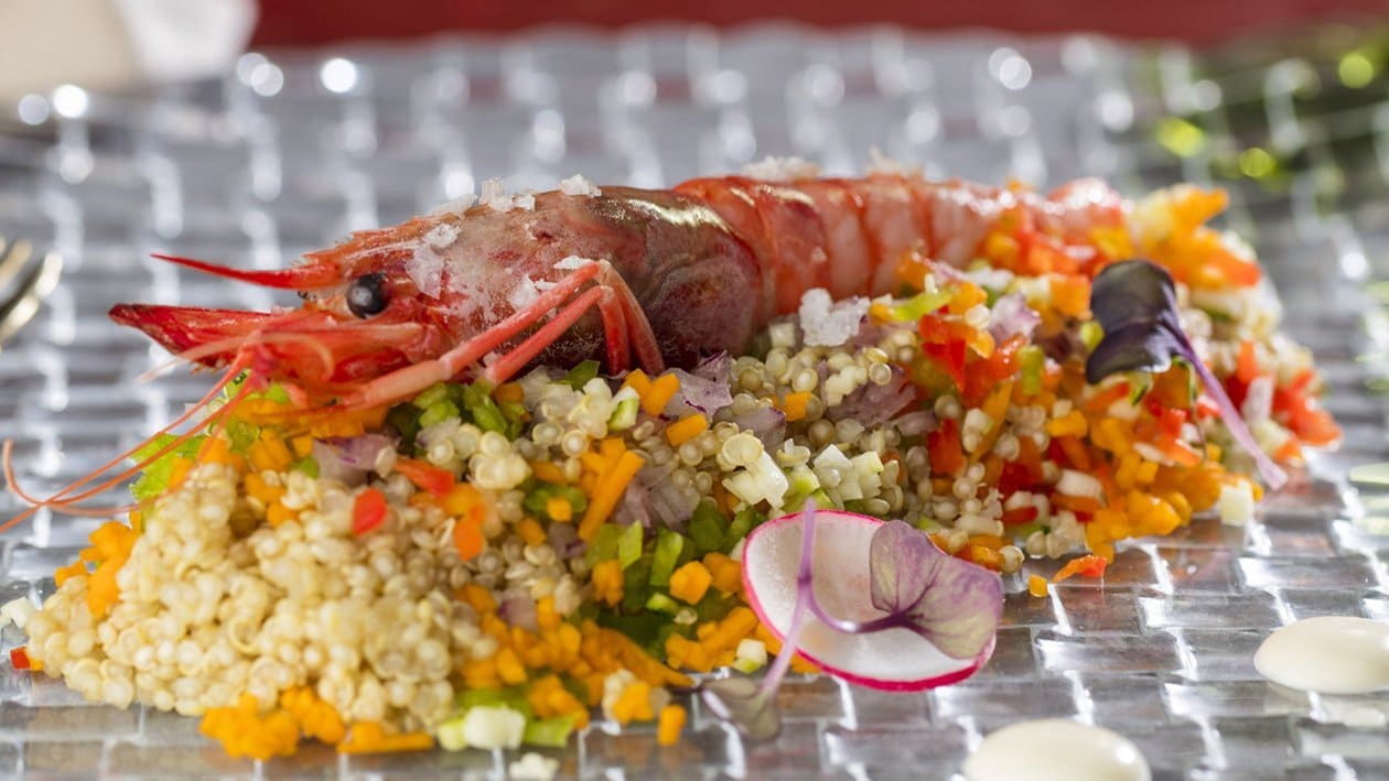 Verduritas con quinoa y gamba roja - Receta UFS - Receta - UFS
